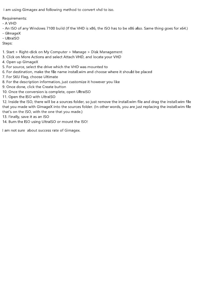 Convert VHD To Iso | PDF
