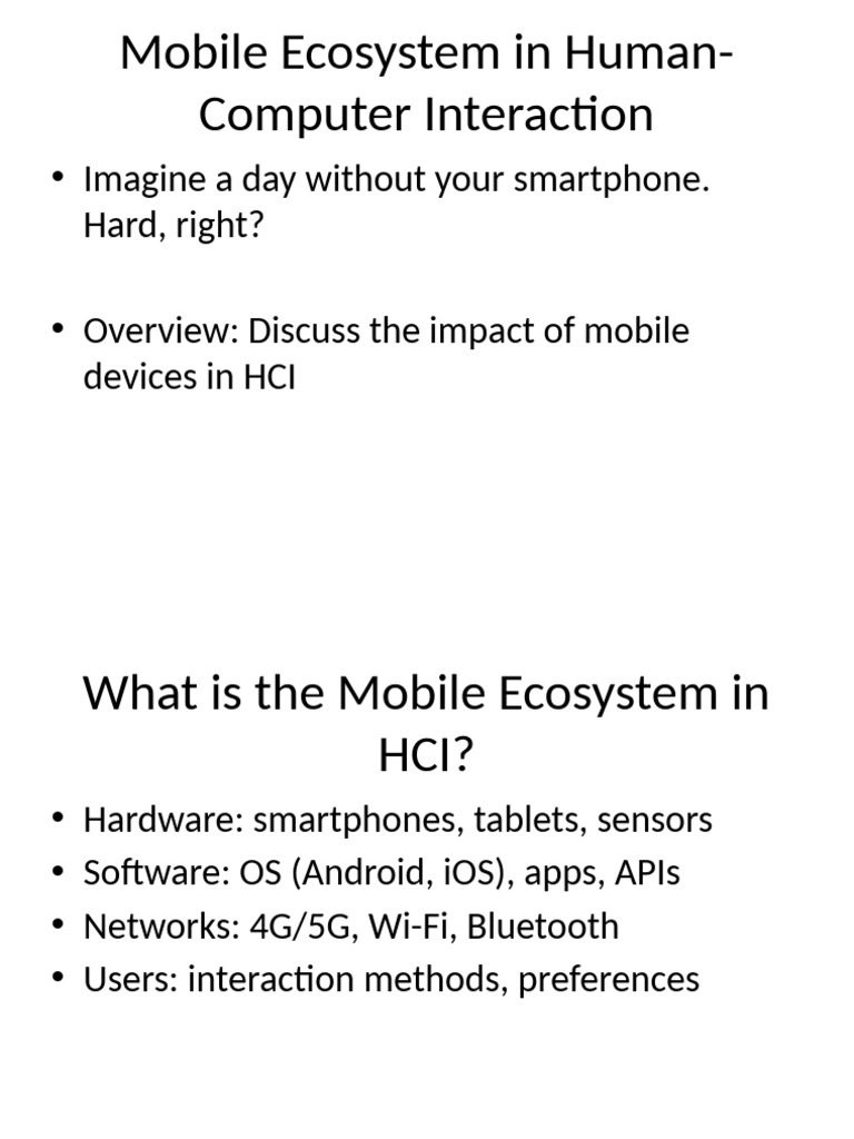 Mobile HCI Presentation | PDF