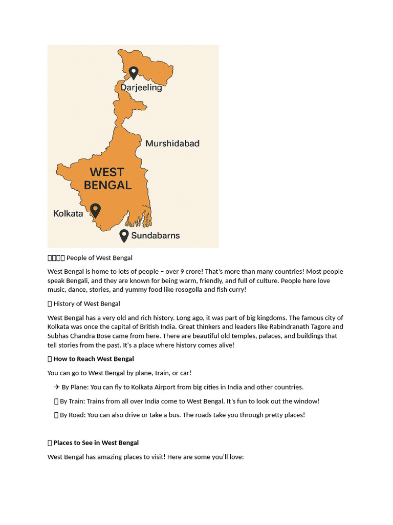 Travel Brochure (West Bengal) | PDF | Bengal | Foods