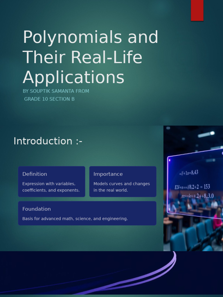 Polynomials and Their Real-Life Applicationsfinal | PDF