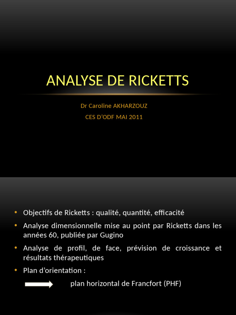 Analyse de RICKETTS CES | PDF