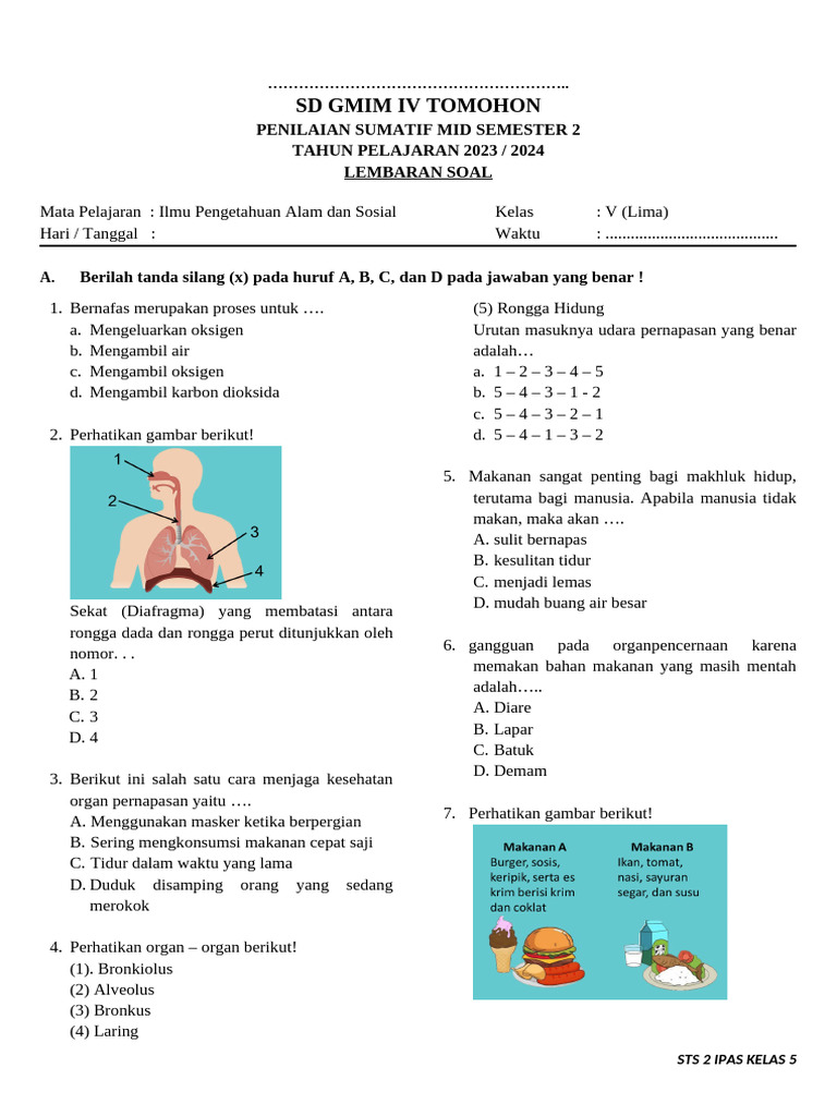 Soal Ipas STS 2 | PDF