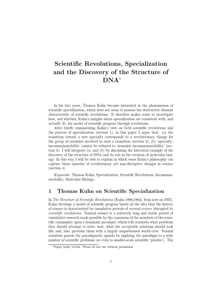 Scientific Revolutions Specialization An | PDF | Paradigm | Science