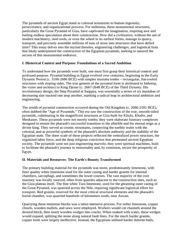 Building a pyramid - an essay | PDF | Egyptian Pyramids