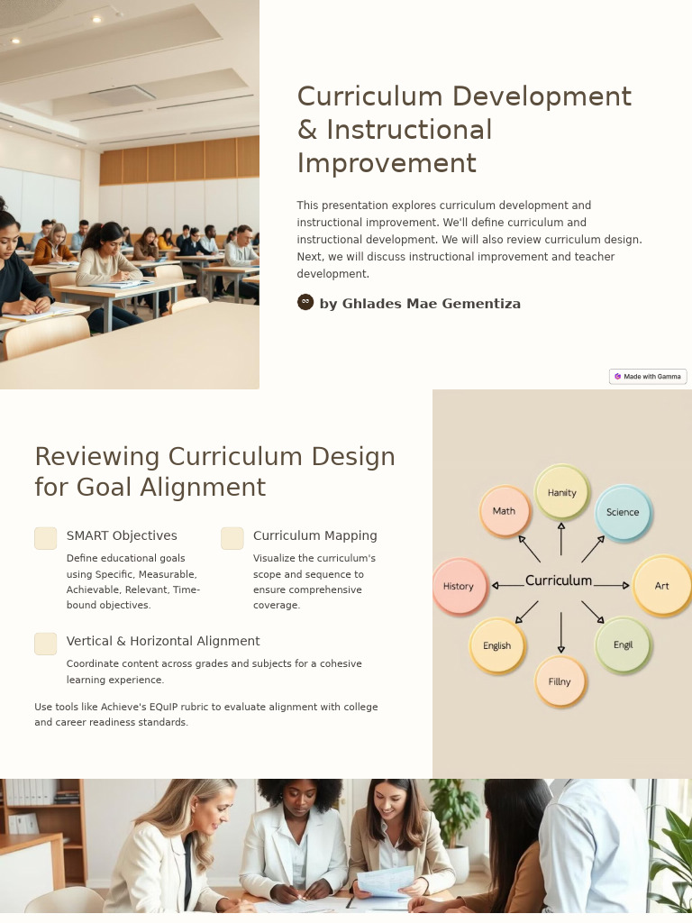 Curriculum Development and Instructional Improvement | PDF | Curriculum ...