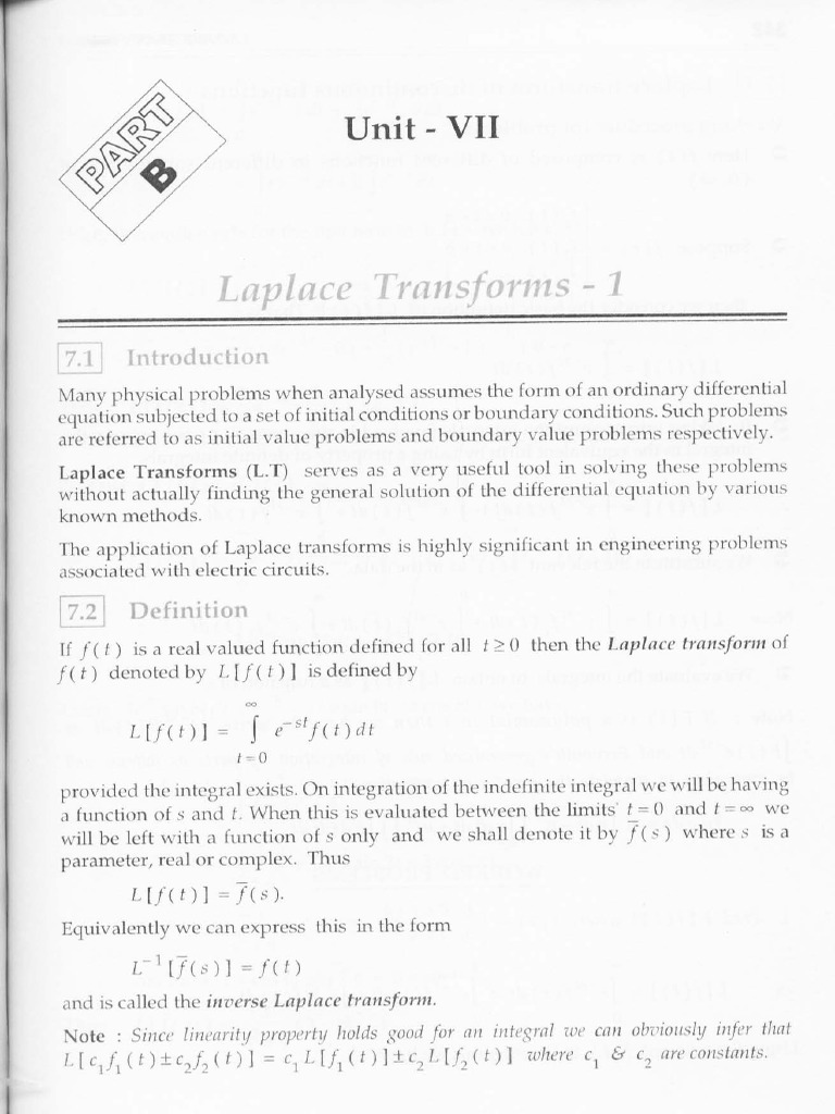 laplace transforms | PDF