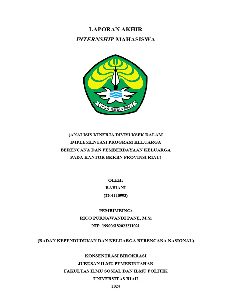 Laporan Akhir Internship Rabiani | PDF