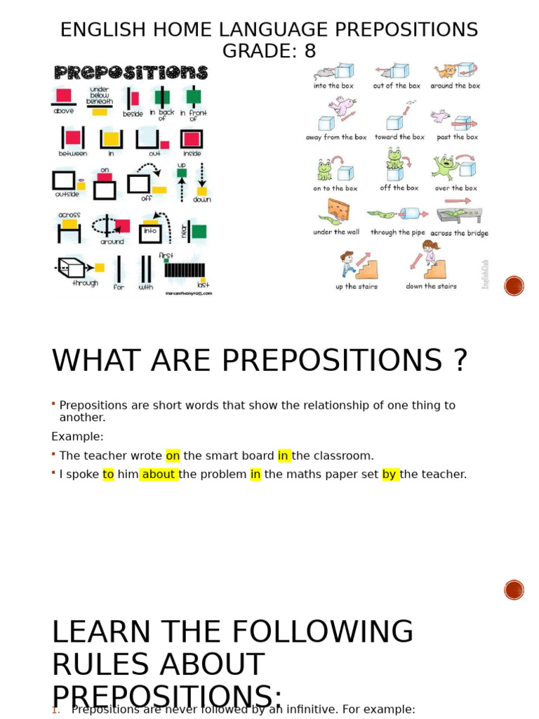 Prepositions Gr8 | PDF