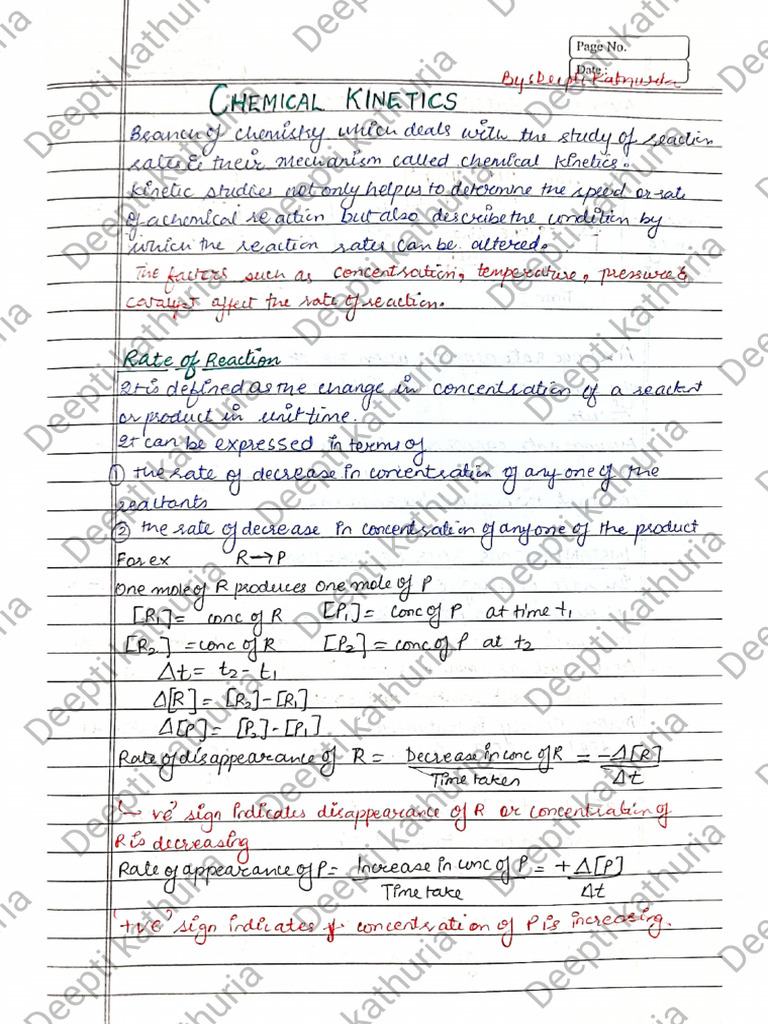 Chemical Kinetics Class 12 Chemistry | PDF