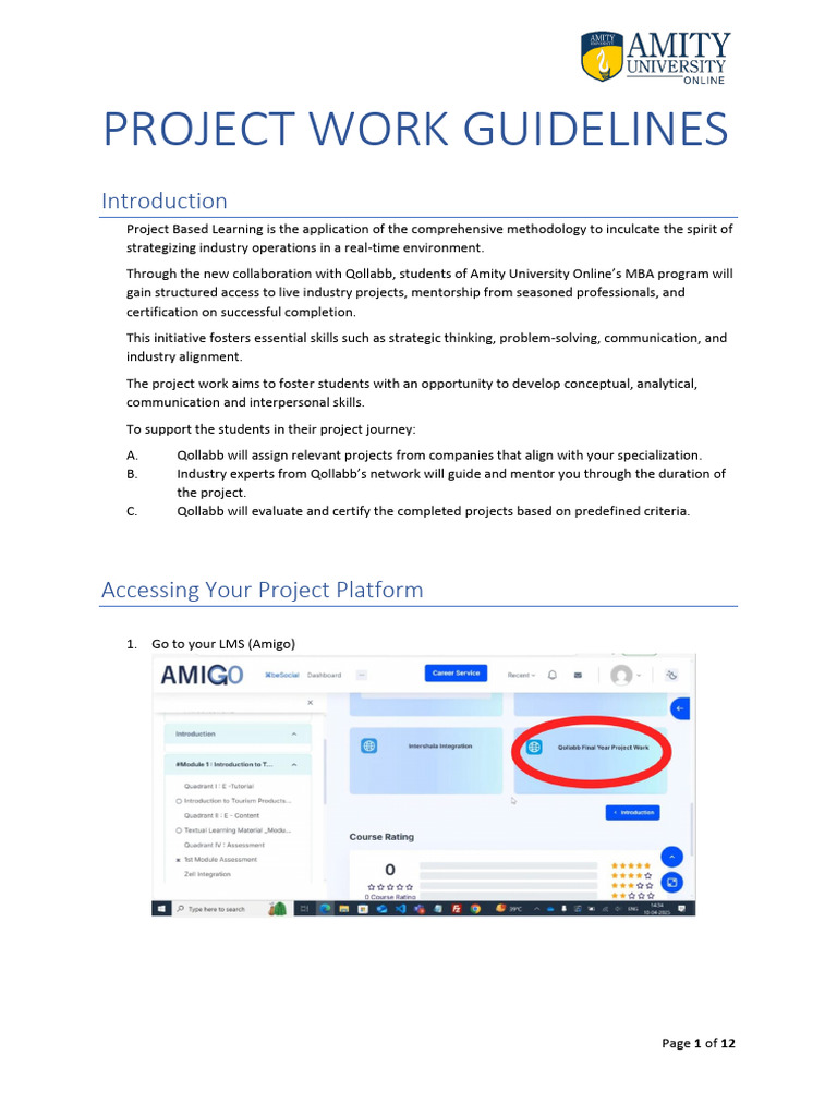 Project Work Guidelines for MBA Students | PDF | Methodology | Hypothesis
