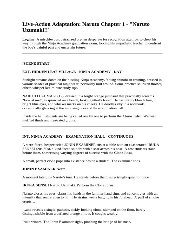 Naruto Live Action Adaptation - Chapter 1 | PDF