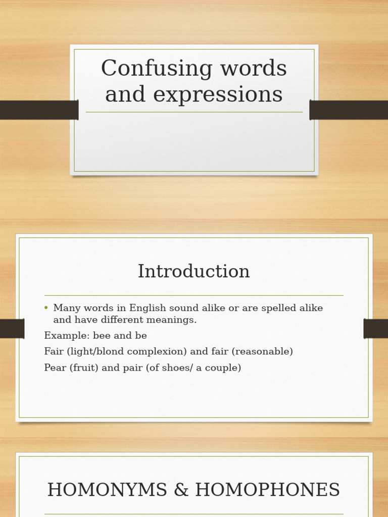 Confusing Words and Expressions | PDF