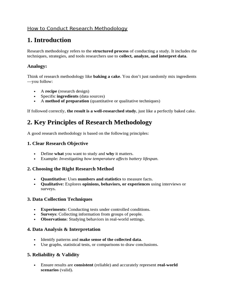 How To Conduct Research Methodology | PDF | Methodology | Statistics