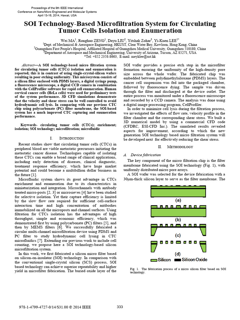 IEEE - NEMS 2014 SOI CTC Chip | PDF