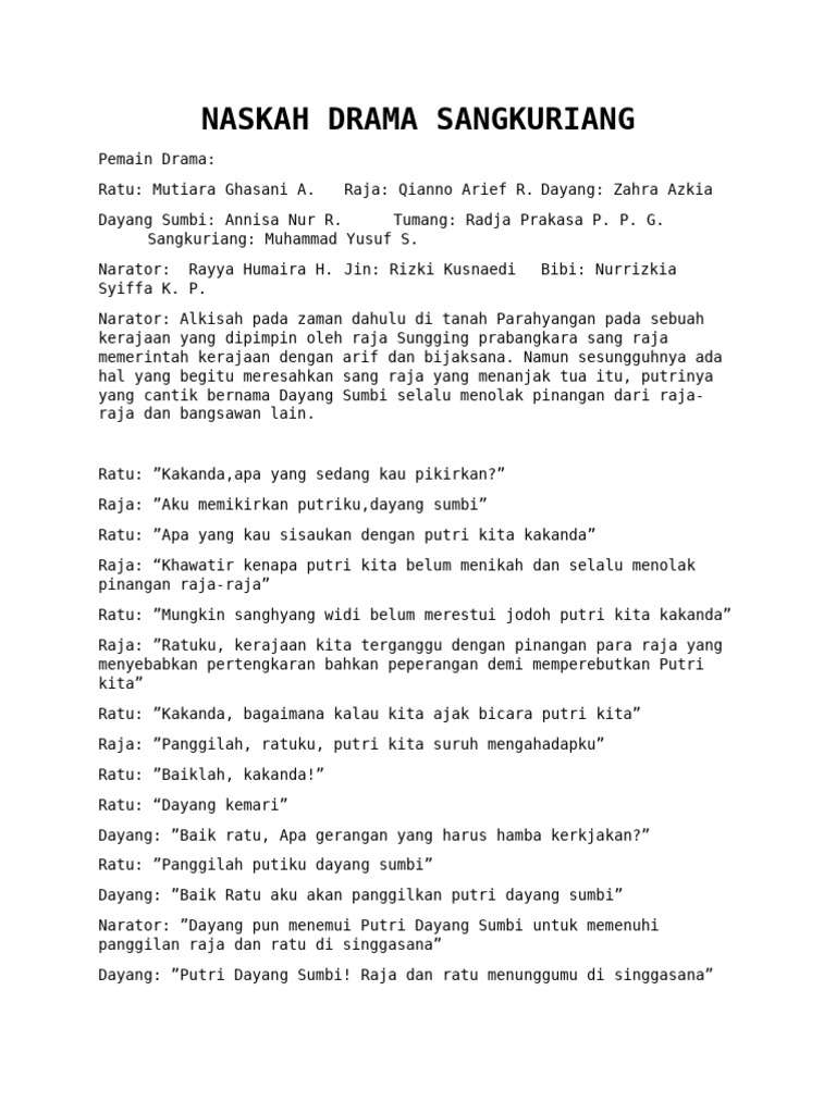 Naskah Drama Sangkuriang | PDF