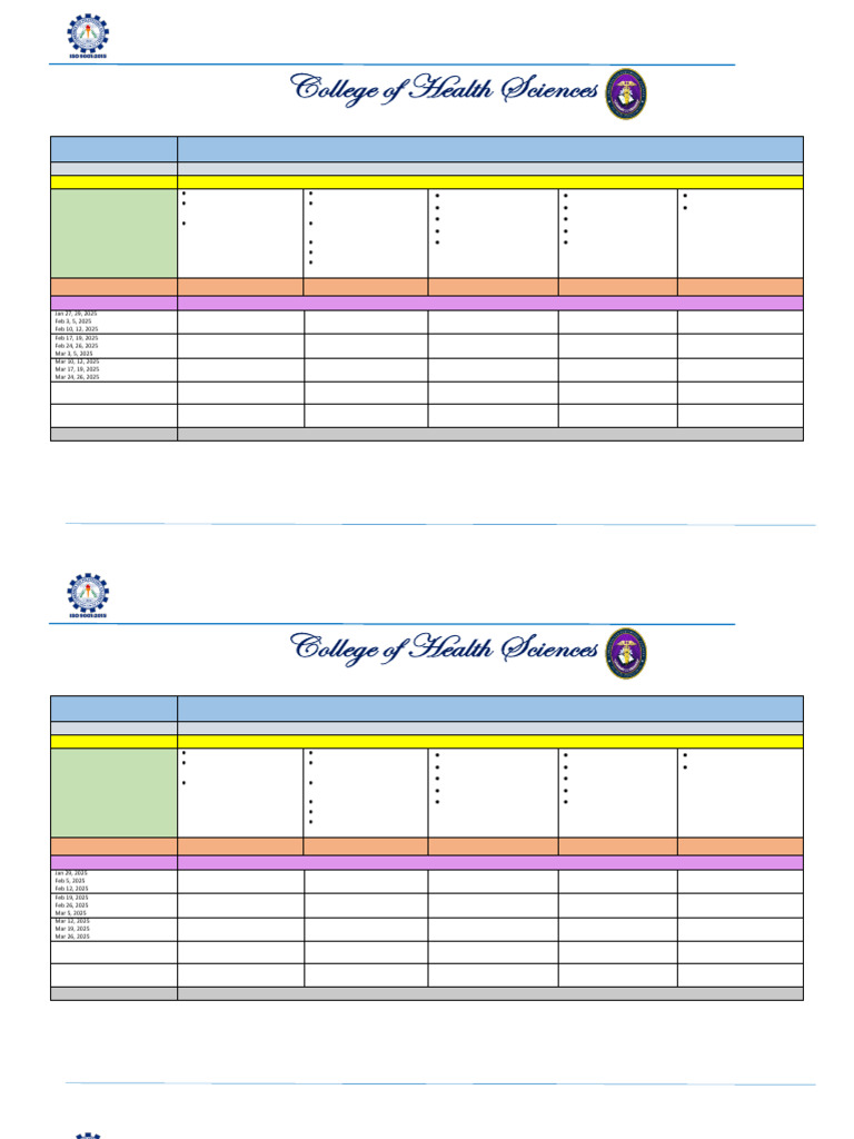 Master Rotation Plan Skills Laboratory NCM 117 Second Semester AY 2024 ...
