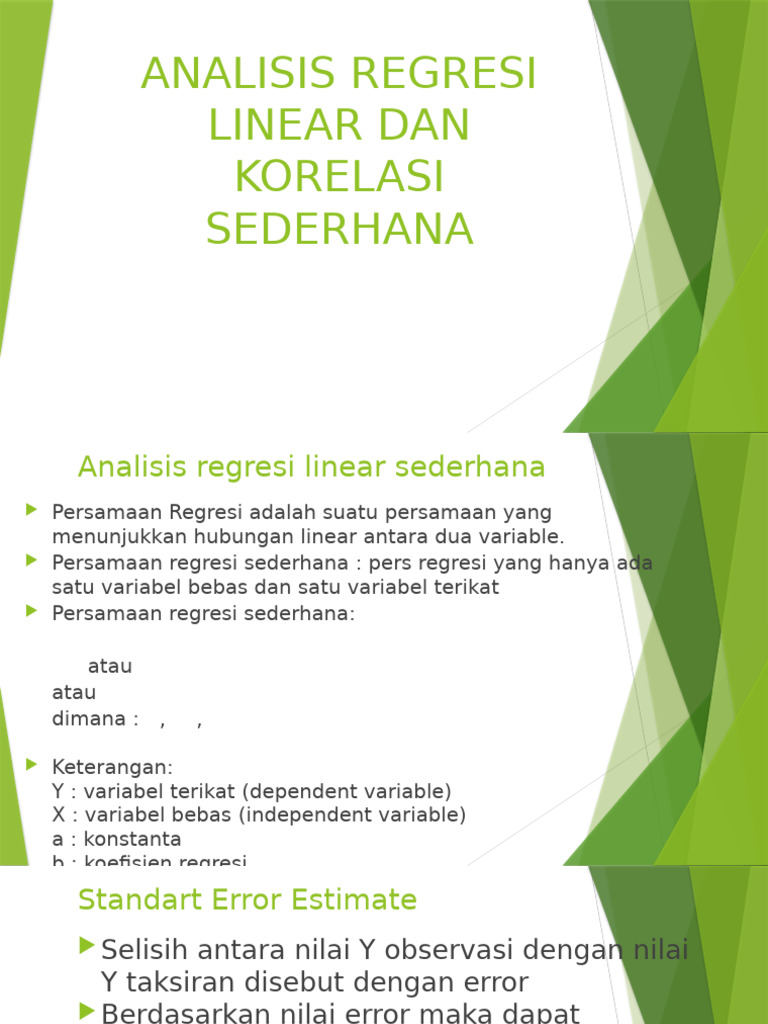 Analisis Korelasi Dan Regresi Sederhana | PDF