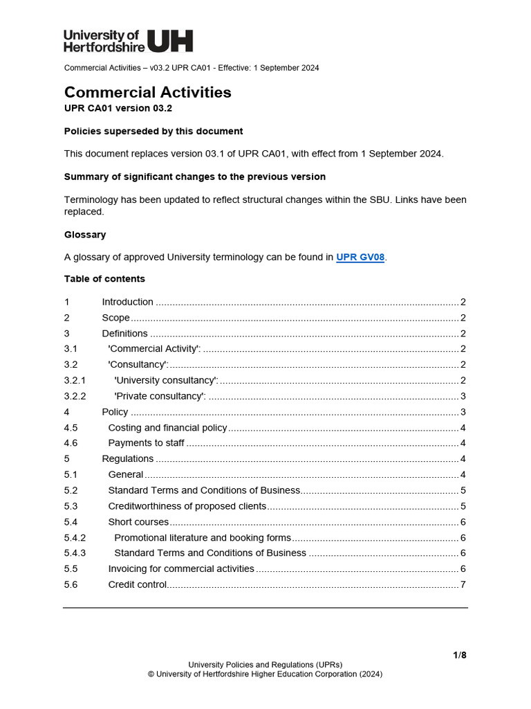 Commercial Activities CA01 | PDF | Business | Employment