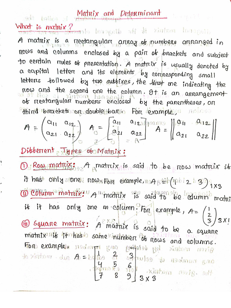 Matrix and Determinant | PDF