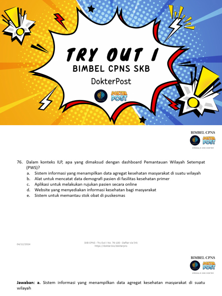 SKB 2024 - Try Out I (No. 76-100) | PDF