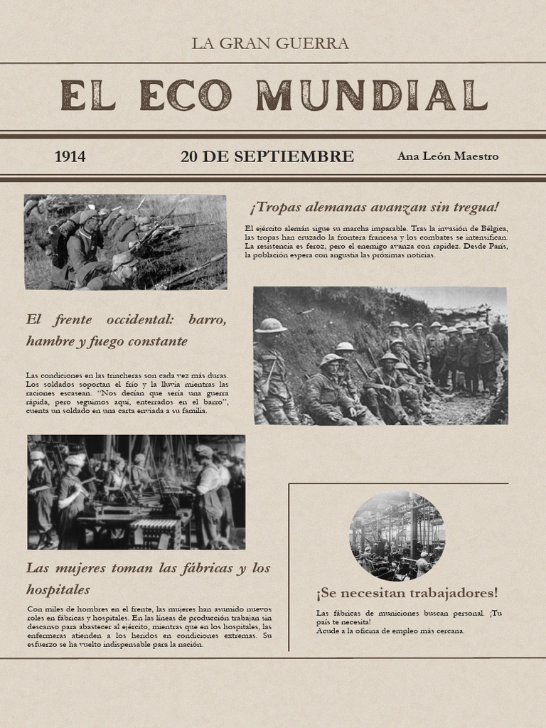 La Gran Guerra: Desafíos y Resistencia | PDF | Primera Guerra Mundial ...
