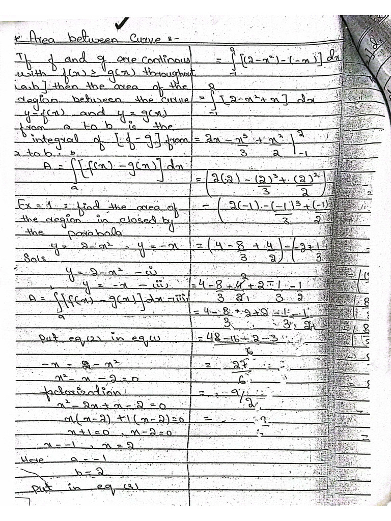 Area Between Curve | PDF