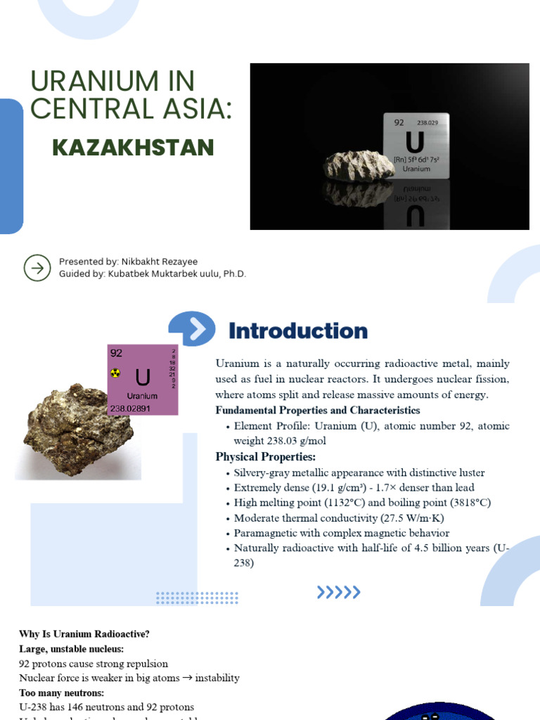 Uranium in Central Asia Kazakhstan's | PDF | Uranium | Nuclear Physics