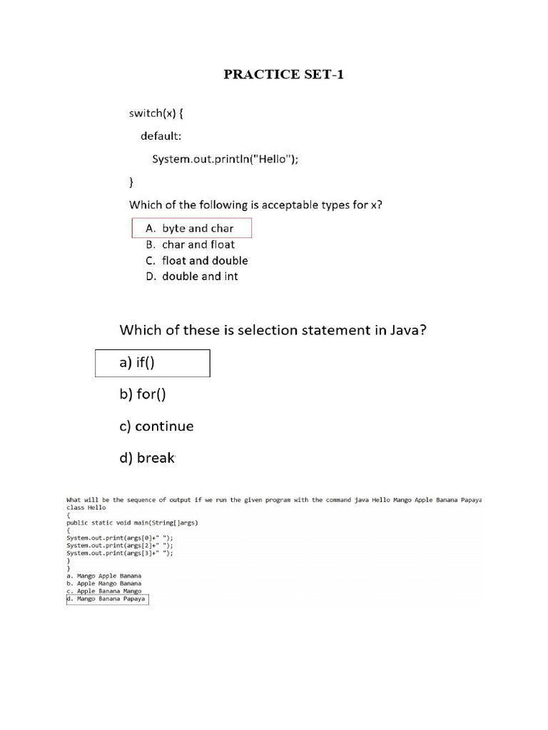 Practice Set CSE310 | PDF | Method (Computer Programming) | Class (Computer Programming)