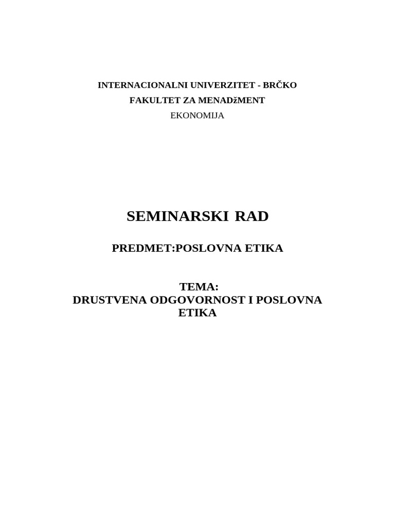 Poslovna Etika | PDF