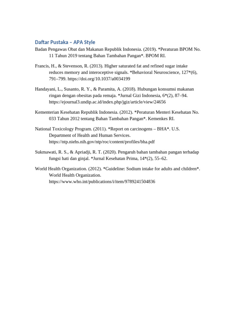Daftar Pustaka APA Style | PDF