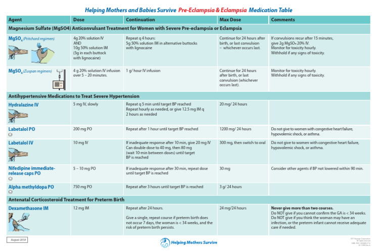 PEE-MgSO4 Medication Table Final | PDF | Medical Specialties | Drugs