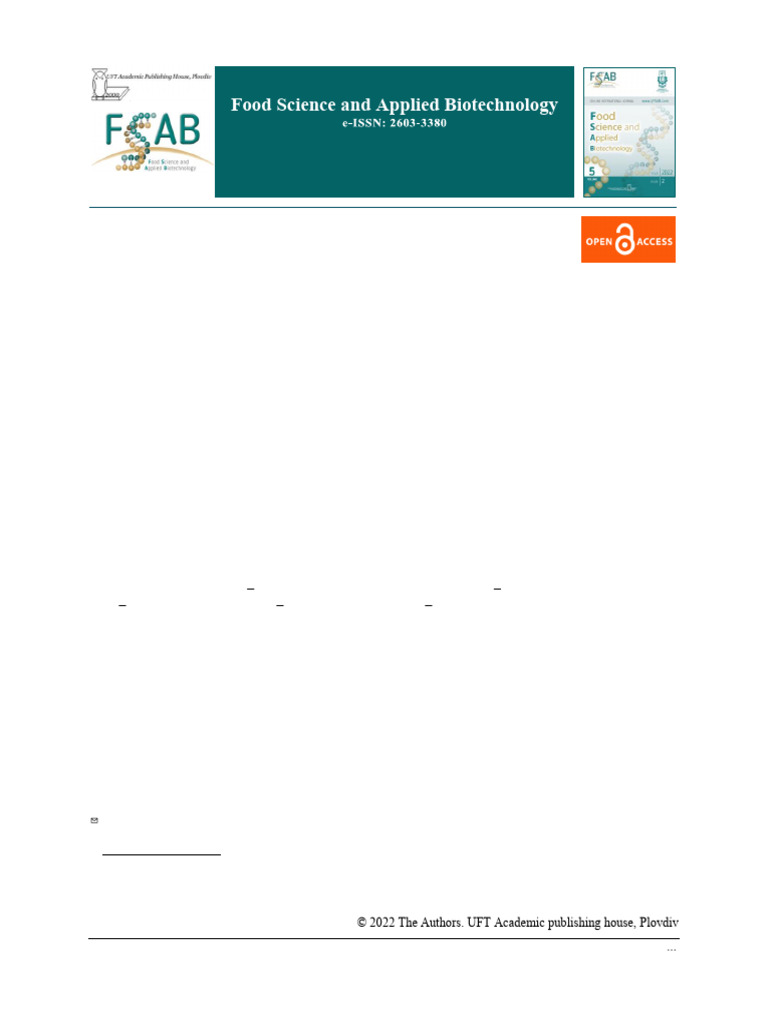 Food Science and Applied Biotechnology: Mini Review | PDF | Amino Acid ...