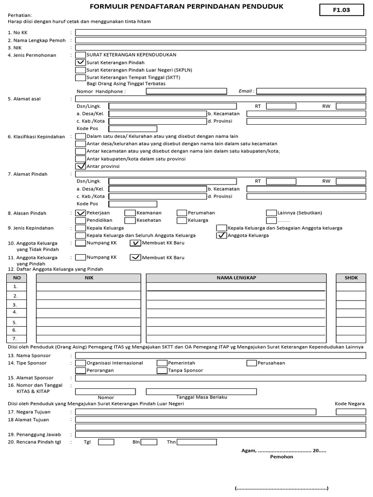 F1.03 Perpindahan Penduduk | PDF