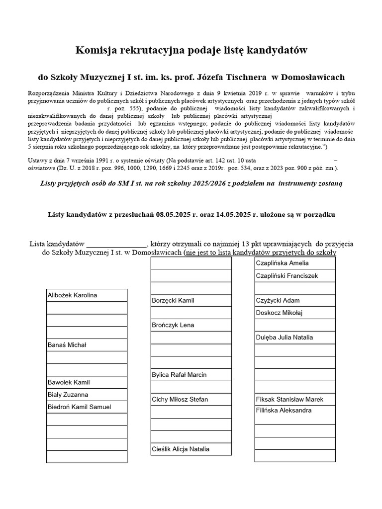 Zakwalifikowani i Niezakwalifikowani Calosc | PDF