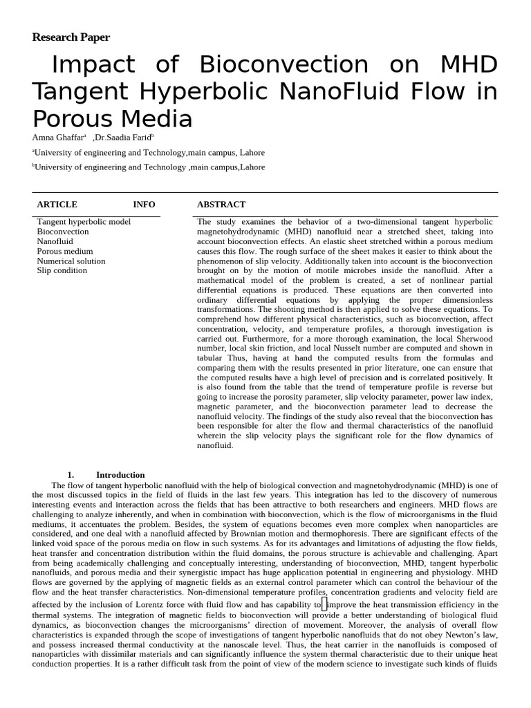 Variations in MHD Tangent Hyperbolic Nanofluid Flow Through Porous ...