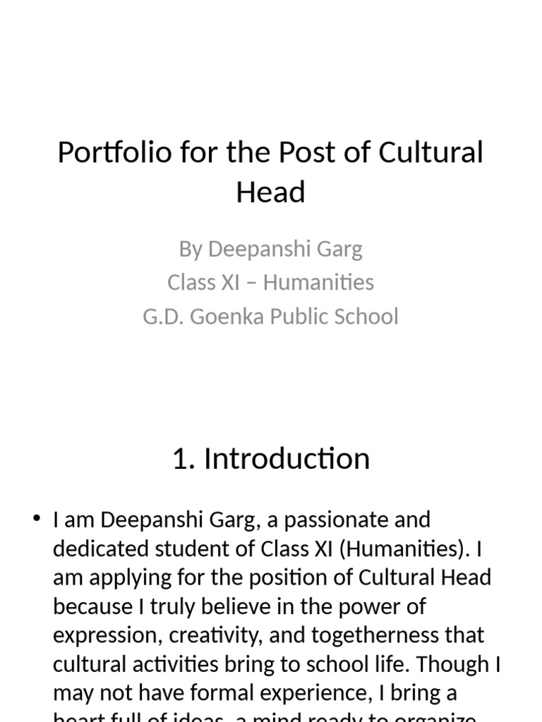 Deepanshi Cultural Head Portfolio-1 | PDF