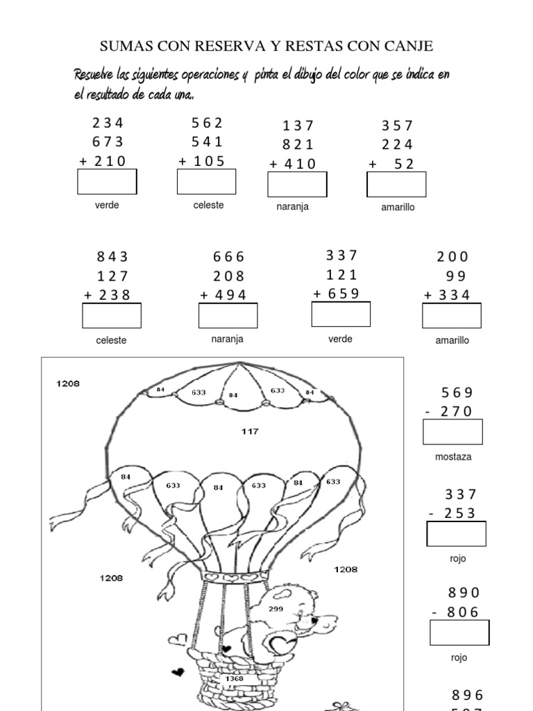 Sumas Con Reserva y Restas Con Canje