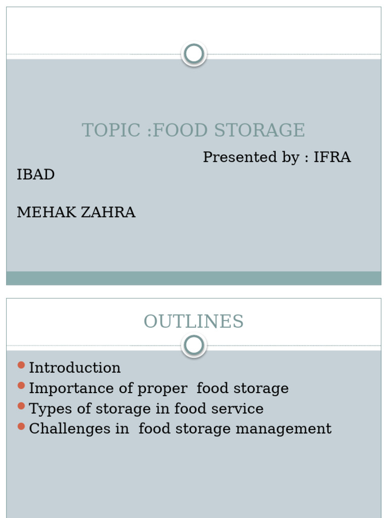 Effective Food Storage Practices | PDF | Food Storage | Food Preservation