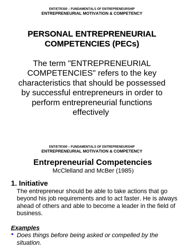 IBM Unit III Competencies of Entrepreneurship | PDF | Entrepreneurship ...