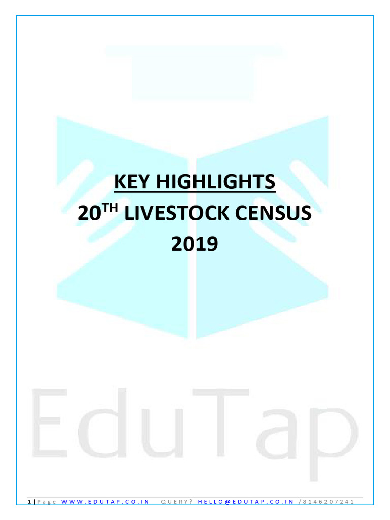 20th_Livestock_Census_2019_lyst1719723229824 | PDF | Livestock | Cattle