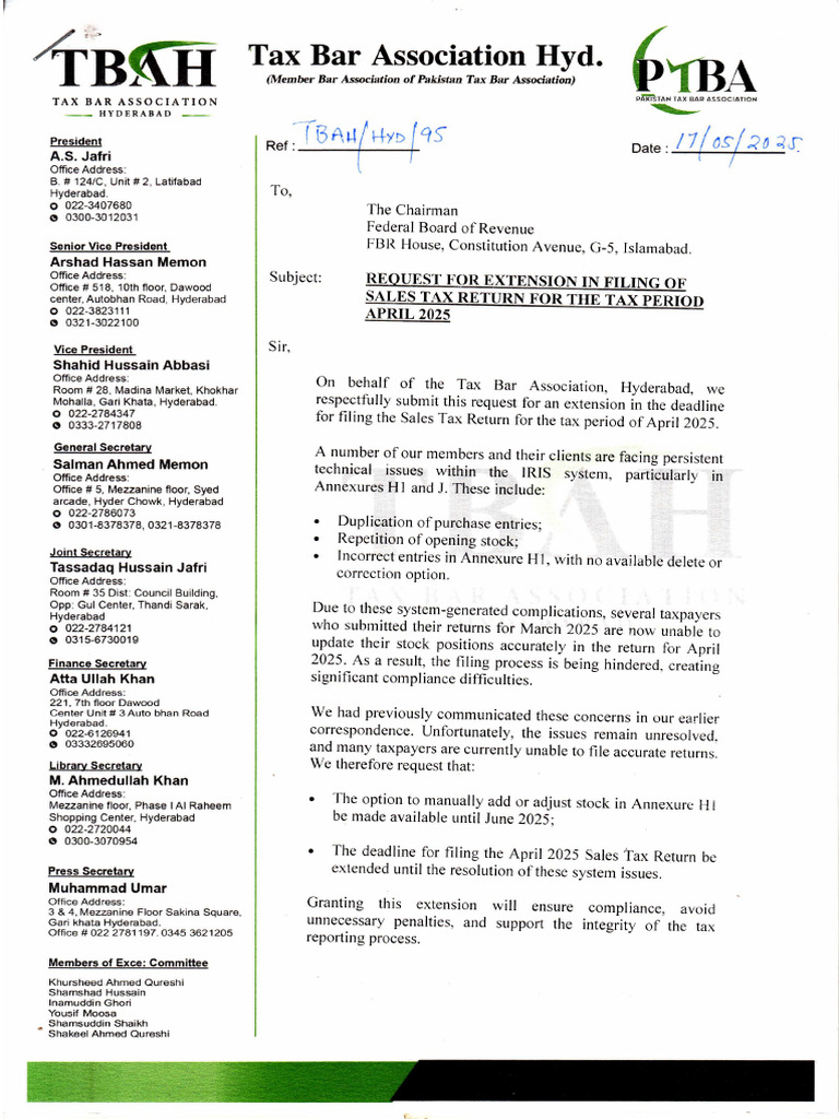 Request for April 2025 Tax Return Extension | PDF