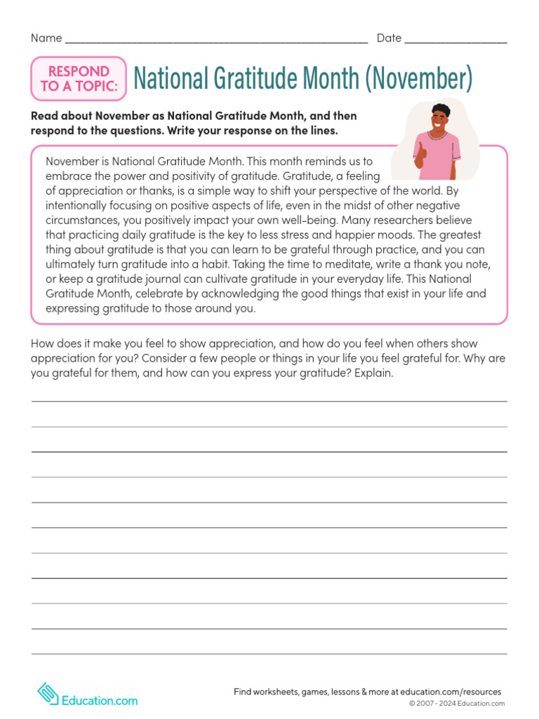November: National Gratitude Month | PDF