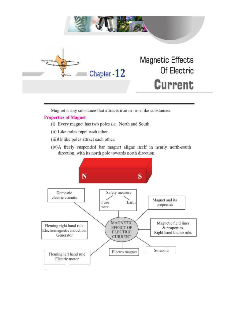 Magnetic Effects of Electric Current Notes (1) - PDF | PDF
