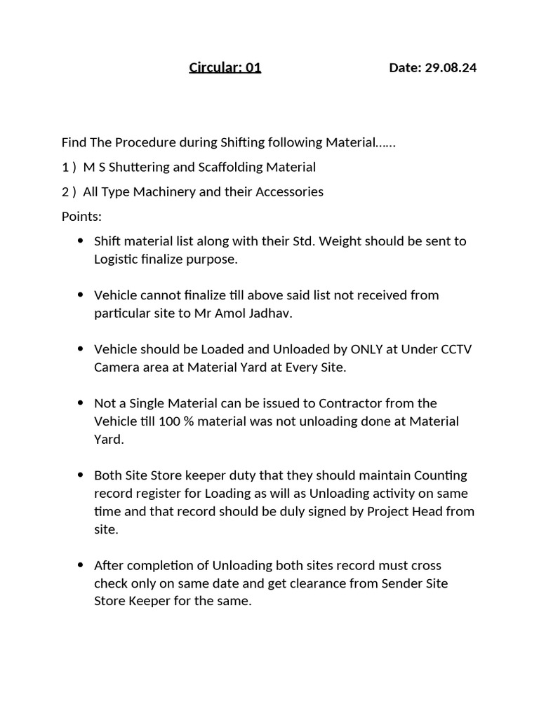 EPC Material Management Procedures | PDF
