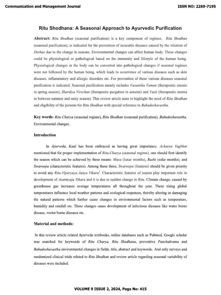 Ritu Shodhan Article CMJ | PDF