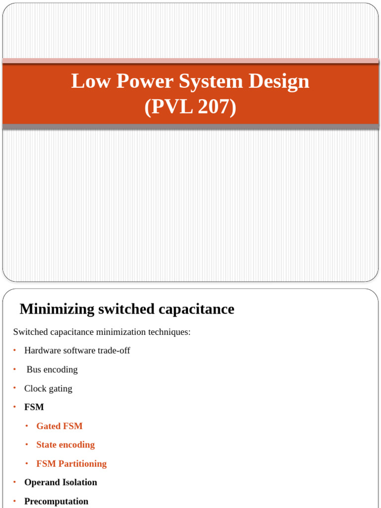 PVL 207 Lec 13 (Minimizing Switched Capacitances) | PDF