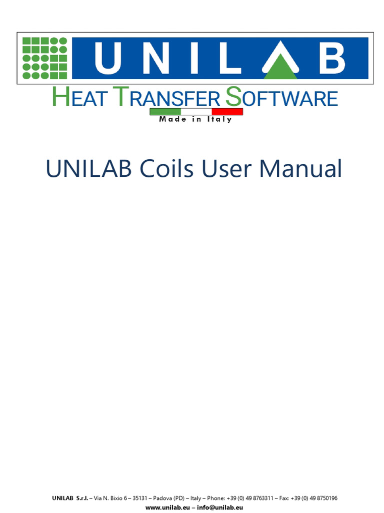 UNILAB Coils User Manual | PDF | Heat Exchanger | Air Conditioning