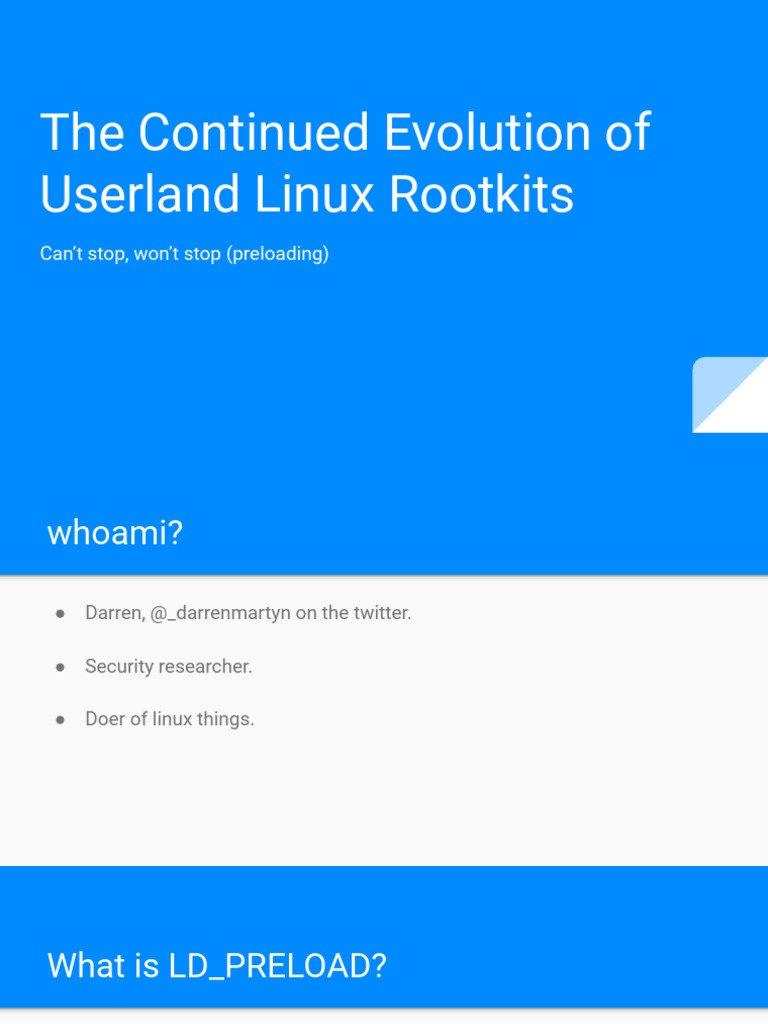Darren Martyn Userland Linux Rootkits | PDF | System Software | Cyberwarfare