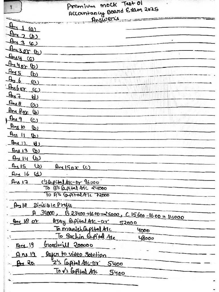 SPCC Mock 1 Sol Accounts | PDF