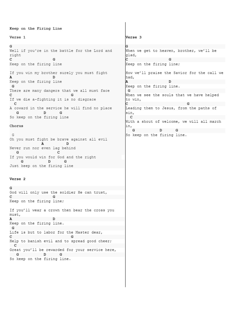 Keep On The Firing Line - 065415 | PDF